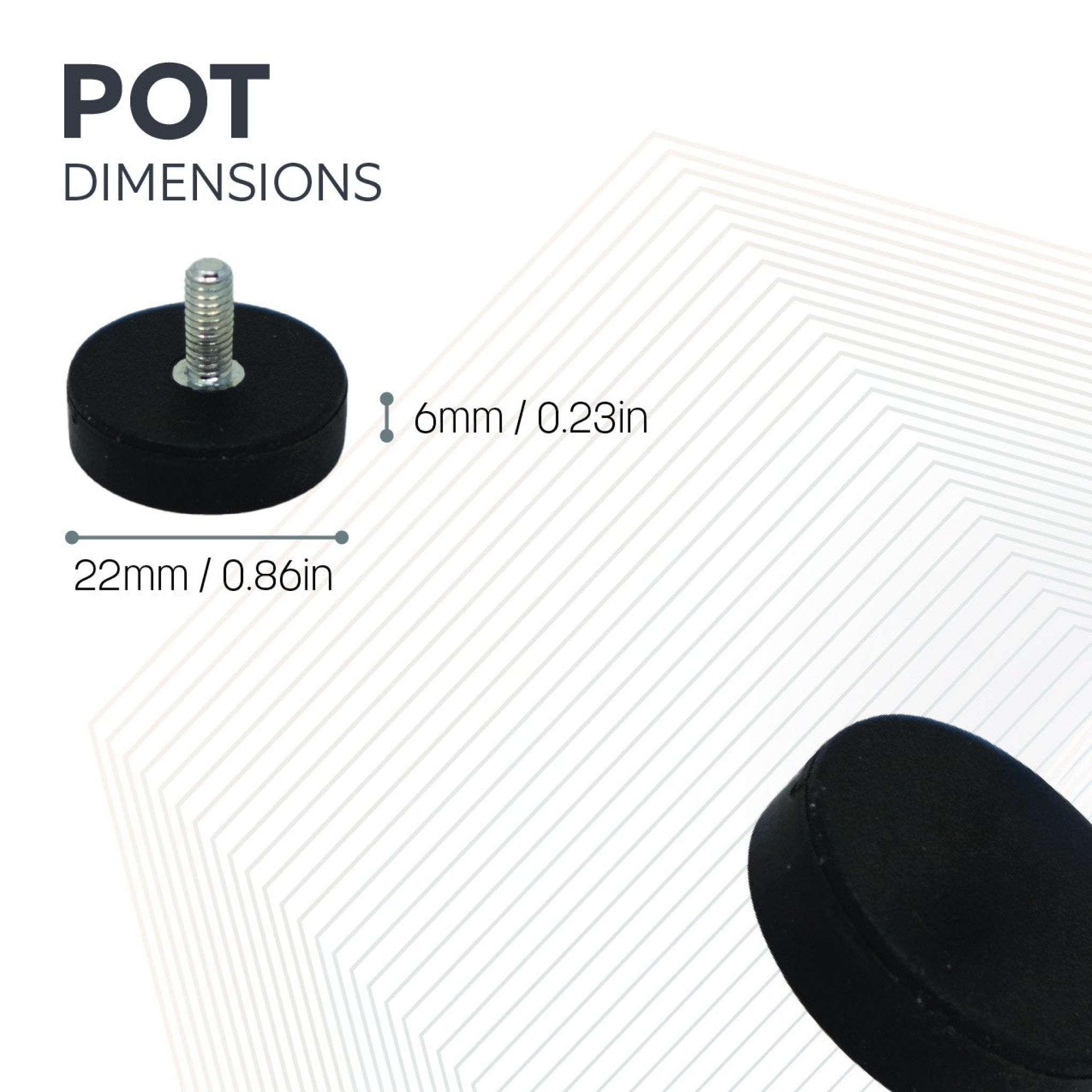 Rubber POS Magnet with M4 3/8 in. External Thread - 7/8 in. x 1/4 in.