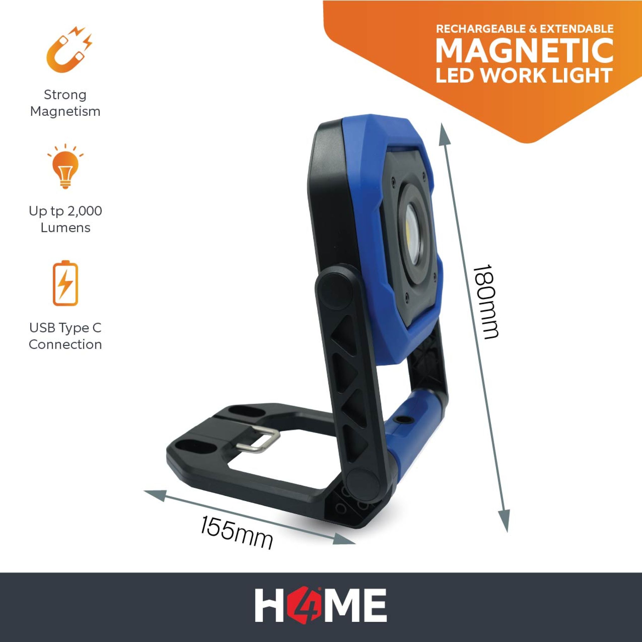 Magnetic Rechargeable Extendable LED Work Light | FIRST4MAGNETS®️ US