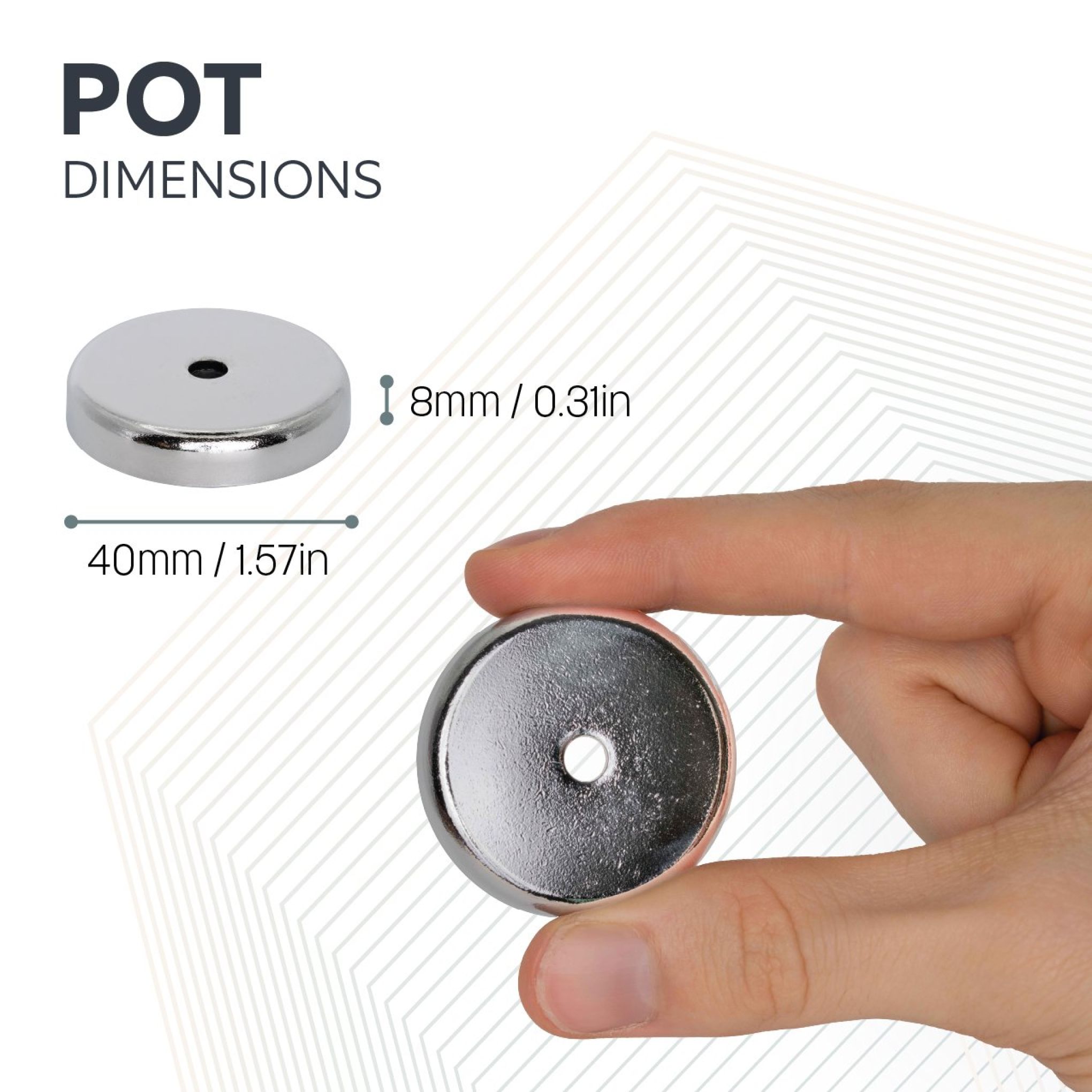 Y30BH Ceramic Pot Magnet - 1-9/16 in. x 5/16 in. x 3/16 in. Hole - 33 ...