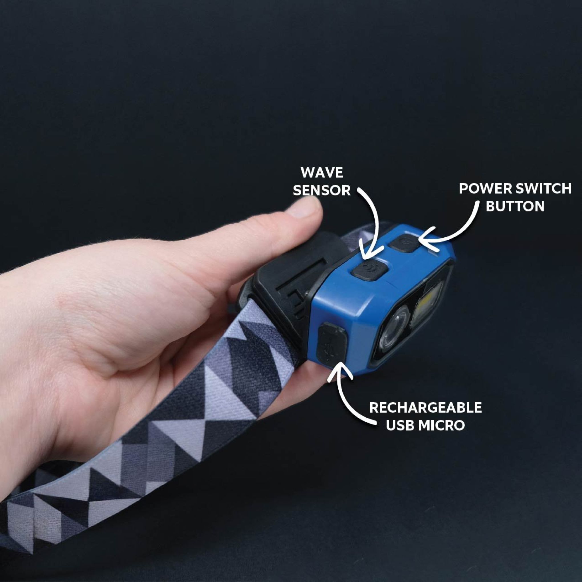 Magnetic Rechargeable LED Head Torch with Wave Sensor | FIRST4MAGNETS®️ US