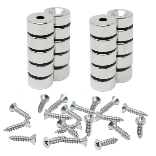 North & South Neodymium Countersunk Magnets & Screws Pack - 19/32 in ...