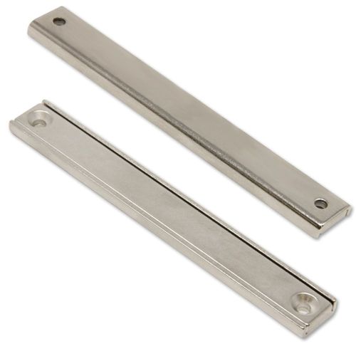 Neodymium Channel Magnet - 1/2 in. x 3/16 in. with 2x 1/8 in. Holes ...
