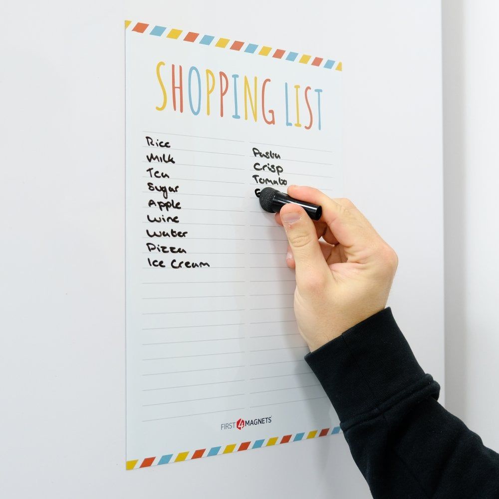 MagFlex® A4 Stripes Shopping List Magnetic Refrigerator Sheet