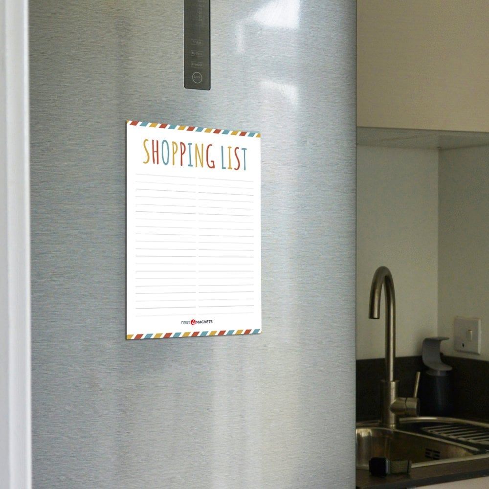 MagFlex® A4 Stripes Shopping List Magnetic Refrigerator Sheet