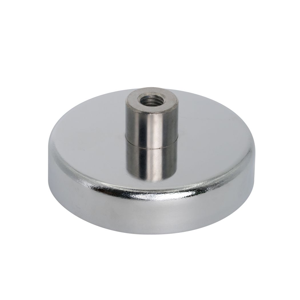 Ceramic Pot Magnet with M10 thread - 3-1/8 in. x 1-3/8 in. - 132.3lbs Pull